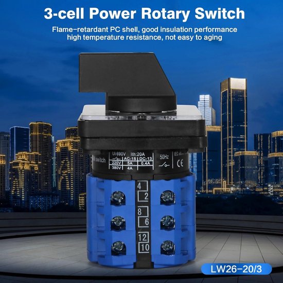 3 Positions 12 Clamps Rotary Switch Universal Switch Rotary Cam Toggle ...