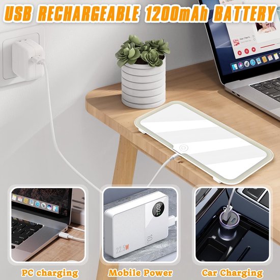 Cosmetic Mirror Sun Visor with 3 Light Modes and Portable Sun ...