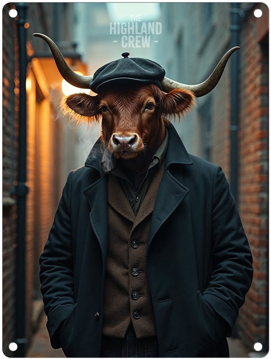 Peaky Cow 2 Highland Crew Metalen wandbord 40 x 30 cm . | bol