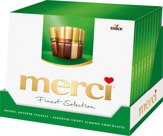 Merci Finest Selection - Amandel - Chocolade - tray a 10 stuks 250 gr | bol