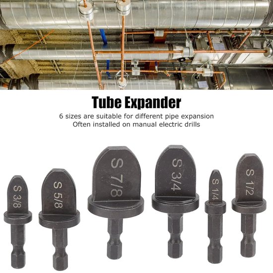 6-delige koperen pijp smeden boor kit zeskant handvat buis expander set ...