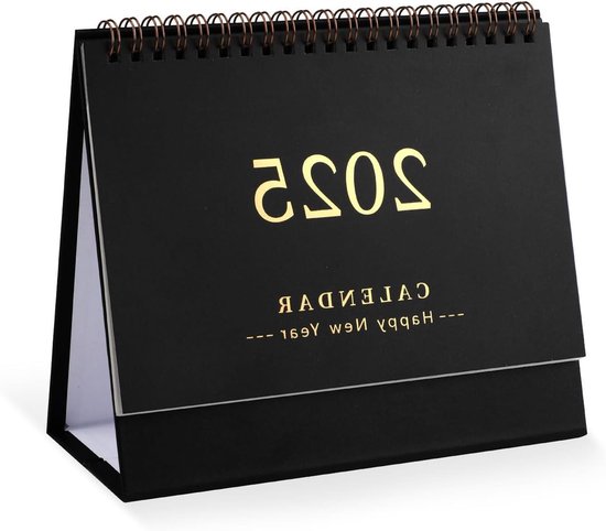 Bureaukalender - Staande Flip-Kalender - 19x16cm - Zwart | bol