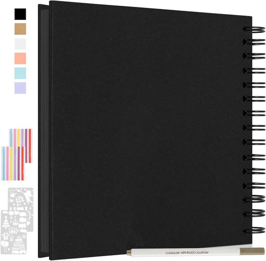 Fotoalbum Plakboek - DIY Herinneringsboek - 80 Pagina's - Zwart ...