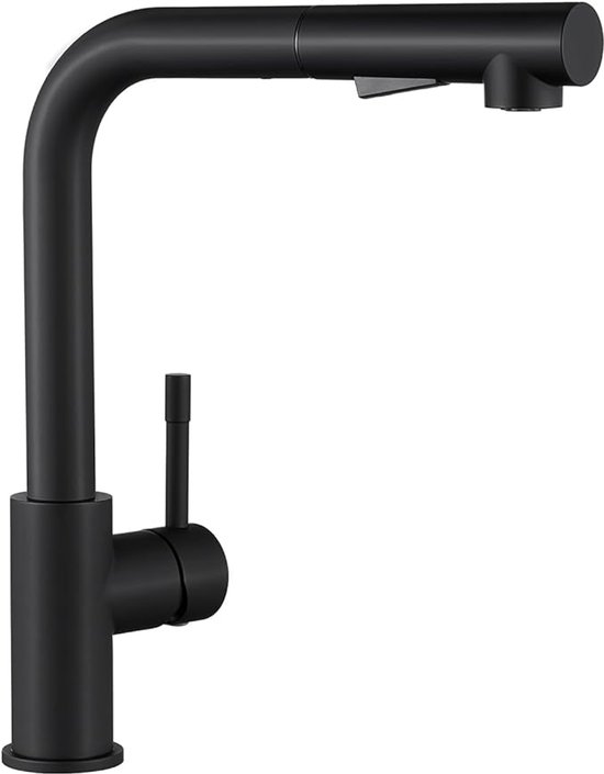 Kraan keuken zwart, keukenkraan uittrekbaar, hogedruk armatuur keuken, mengkraan... | bol