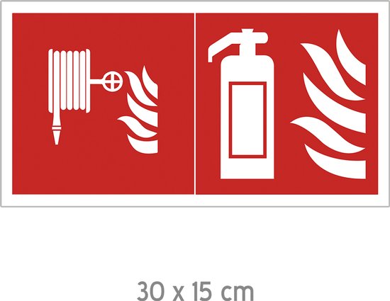 Pictogram/ bord | Brandhaspel + Brandblusser | 30 x 15 cm | Haspel ...
