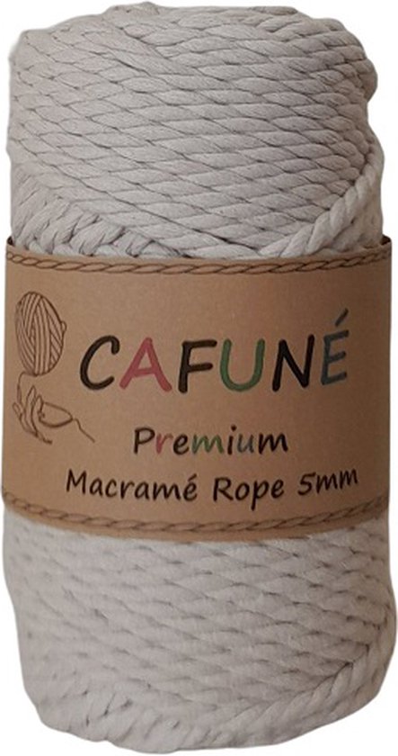 Cafuné Premium Macrame Touw – Beige - 5 mm – 40 meter – Gerecycled ...