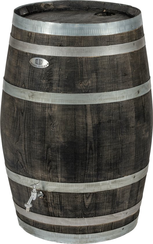 Regenton nieuw "Black" 150 l. incl. kraan en vulgat in de deksel ...