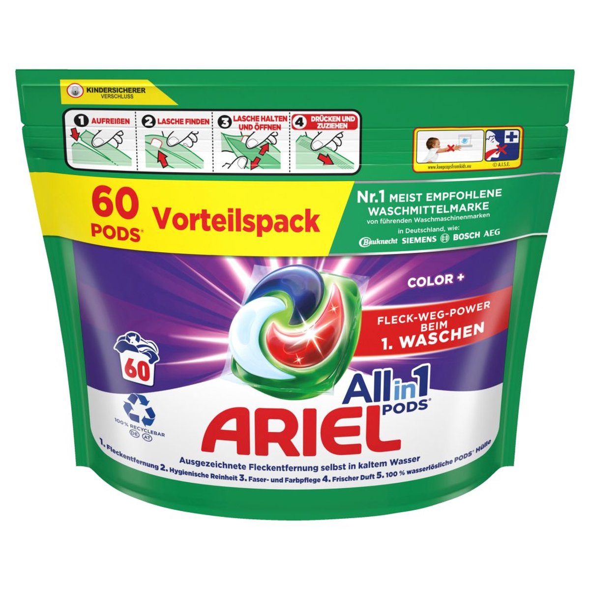 Ariel Color+ Alles-in-1 POD's 60Wasbeurten | bol