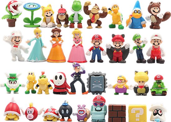 Super Mario - Taartdecoratie - Super Mario figuren 3/5cm - Taart topper ...