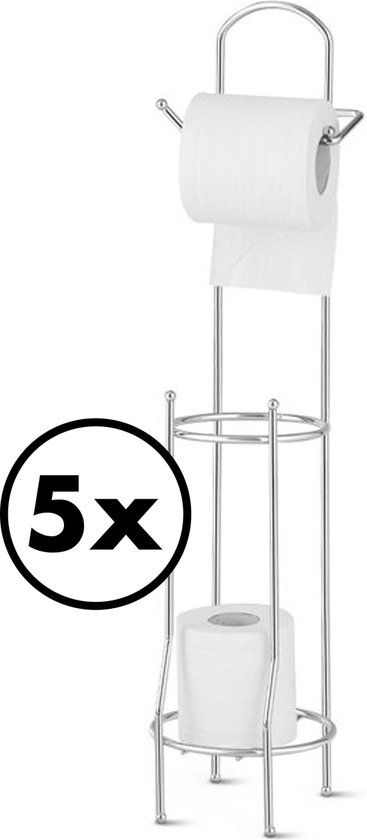 Wc Rolhouder Staand – 5 Pack – Plek voor 4 Rollen – Reserverolhouder ...