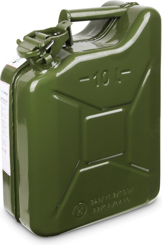 Jerrycan 10 liter - benzine en diesel - metaal - groen | bol