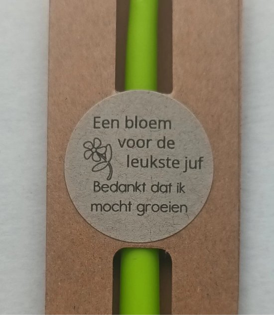 Pen cadeau verkleurende tulp - leukste juf | 1 stuk | random kleur ...