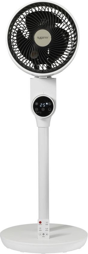 Sygonix Staande ventilator 50 W (Ø x h) 250 mm x 880 mm Wit | bol
