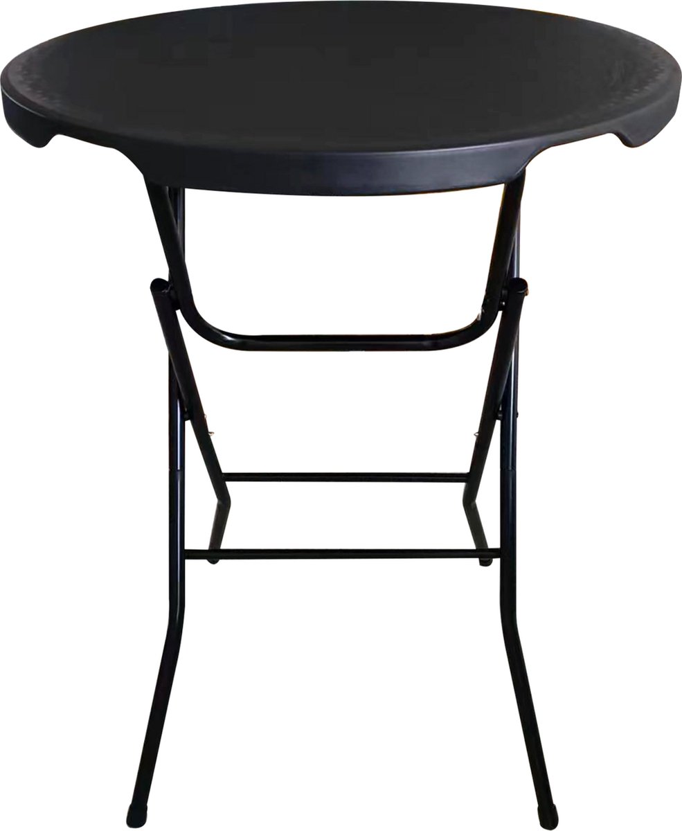 Statafel Zwart - Nu Tijdelijk Met Gratis Statafelrok - Ø80cm - Inklapbaar - Statafel... | bol.com