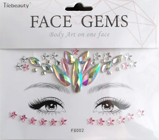 Festival Glitter - Face Jewels - Gezicht Sticker - Face Tattoo - Plak ...