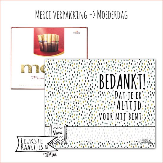 Kaartkadootje Merci -> Moederdag – No:08 (Merci Chocolade - Bedankt dat ...