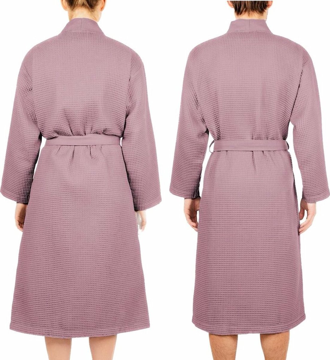 Sauna Badjas Dames & Heren - Pastel Roze - Katoen - Wafelbadjas voor ...
