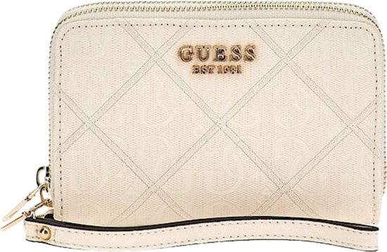 Guess Caddie SLG Medium Zip Around Dames Portemonnee - Stone | bol