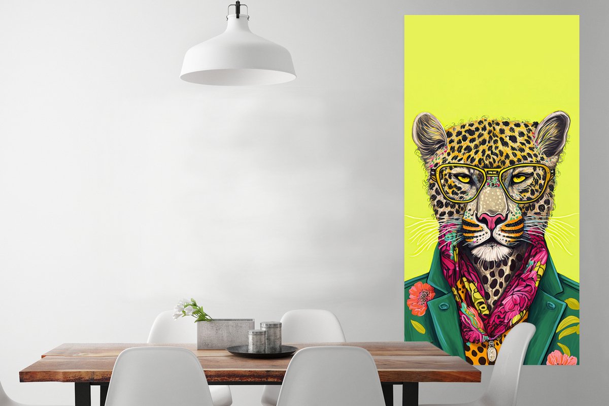 Poster Panter - Dier - Bril - Kleuren - 75x150 cm | bol.com