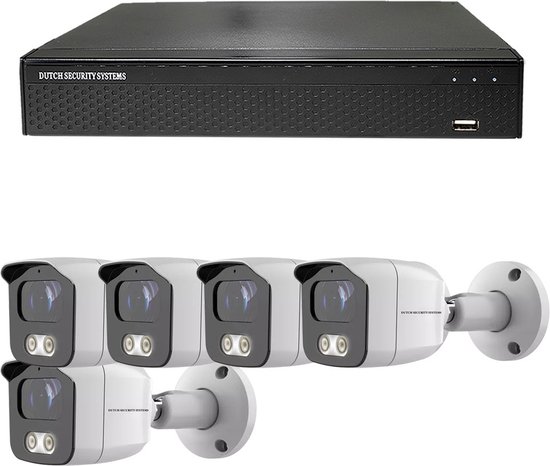 Camerabeveiliging 2K QHD - Sony 5MP - Set 5x Bullet - Wit - Buiten ...