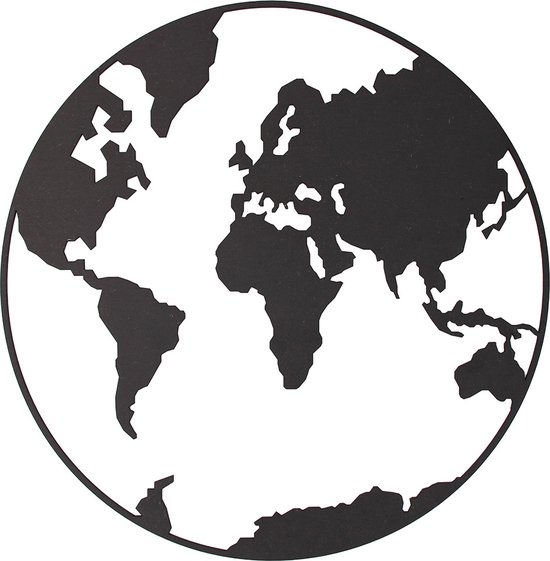 Maison Cocon - Houten wereldbol - Wereldkaart - Wanddecoratie voor aan ...