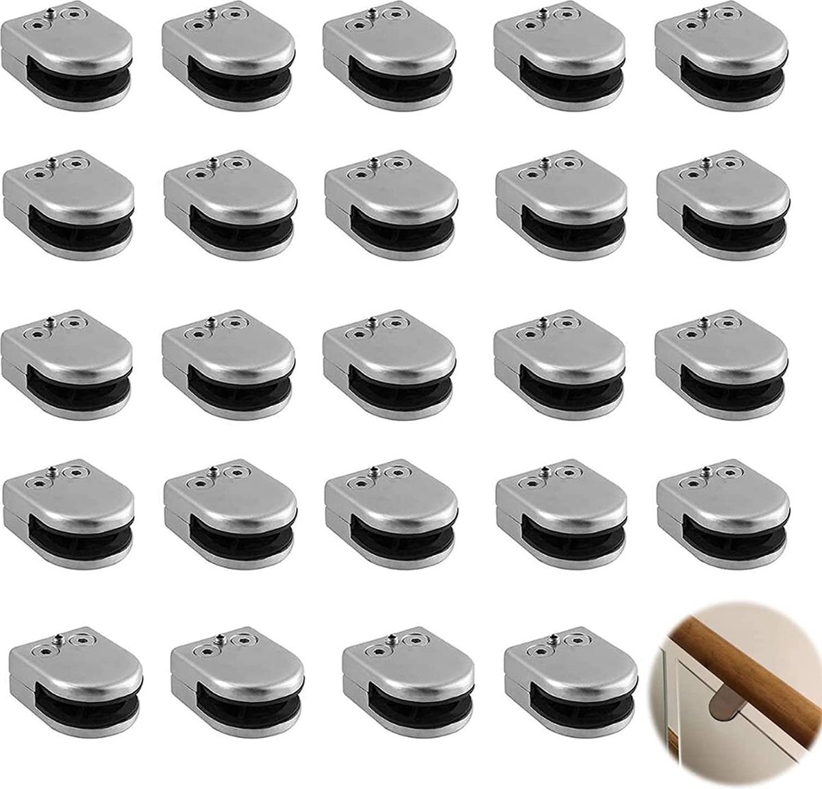 24x glashouder, glasklemmen, glasdragers voor 6 - 8 mm glas, 24 ...