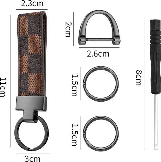 Luxe Leren & Metaal Sleutelhanger voor Volwassenen - Auto Sleutelhouder ...