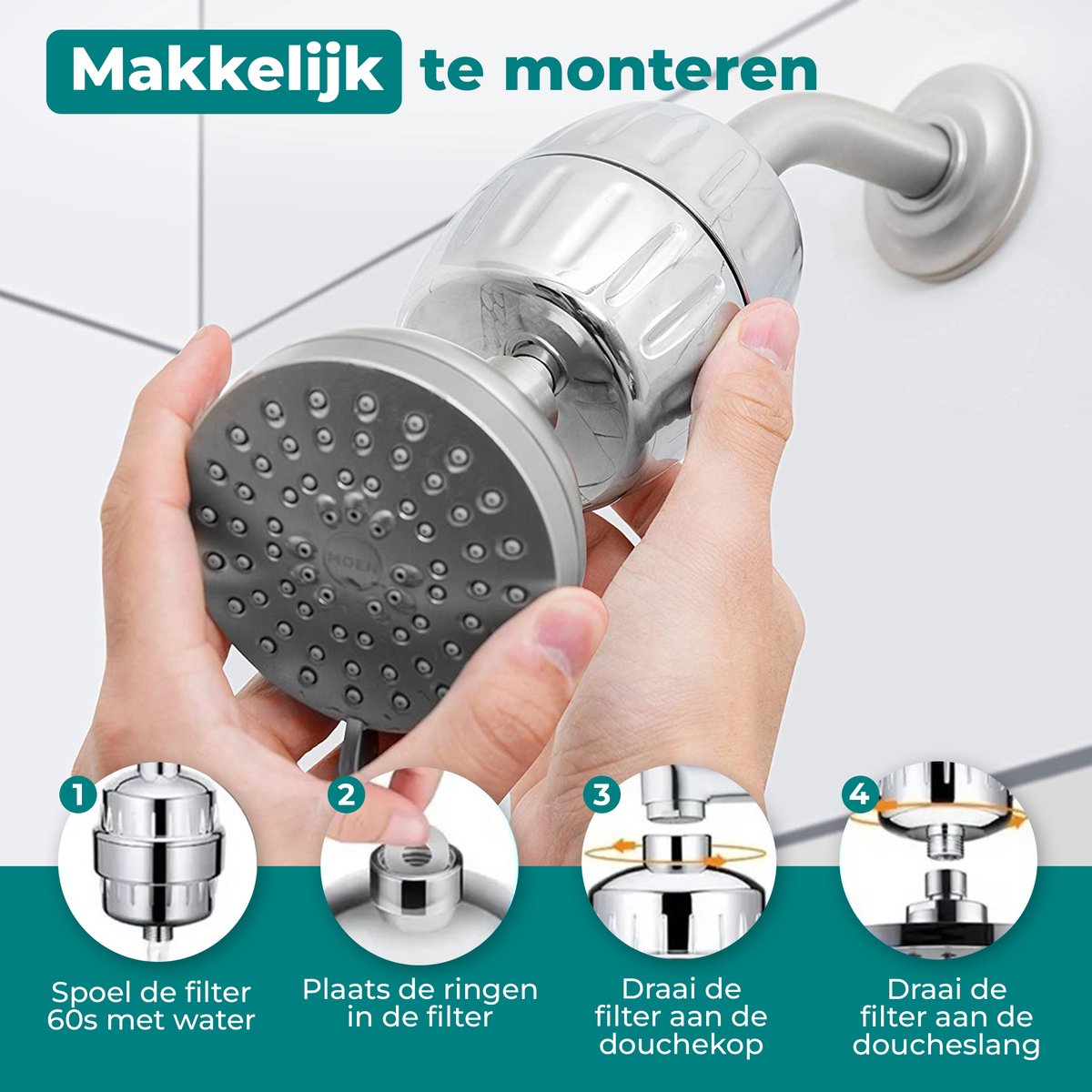 Universele Douchefilter - 15 Stage - Anti Kalk Waterfilter - ECO ...