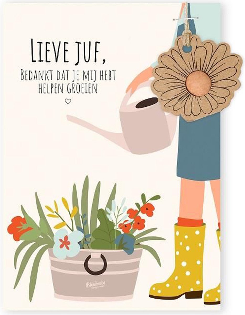Blossombs bloembommetjes hanger lieve juf - 1 Stuk | bol.com