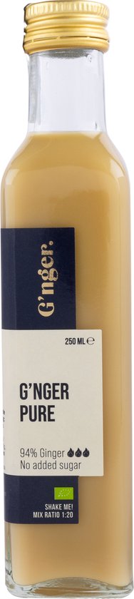 G'NGER PURE GEMBERSAP BIO - 250ML - Gembershot - Gemberthee - Gimber | bol