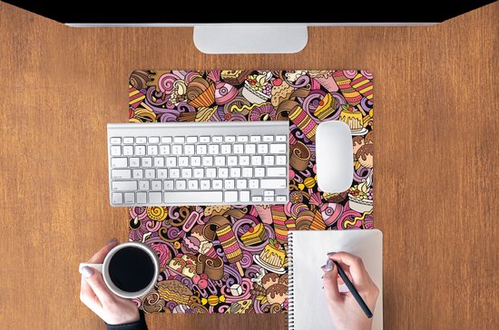 Muismat XXL 50x50 cm - Bureau onderlegger - Bureau mat Eten - Taart ...