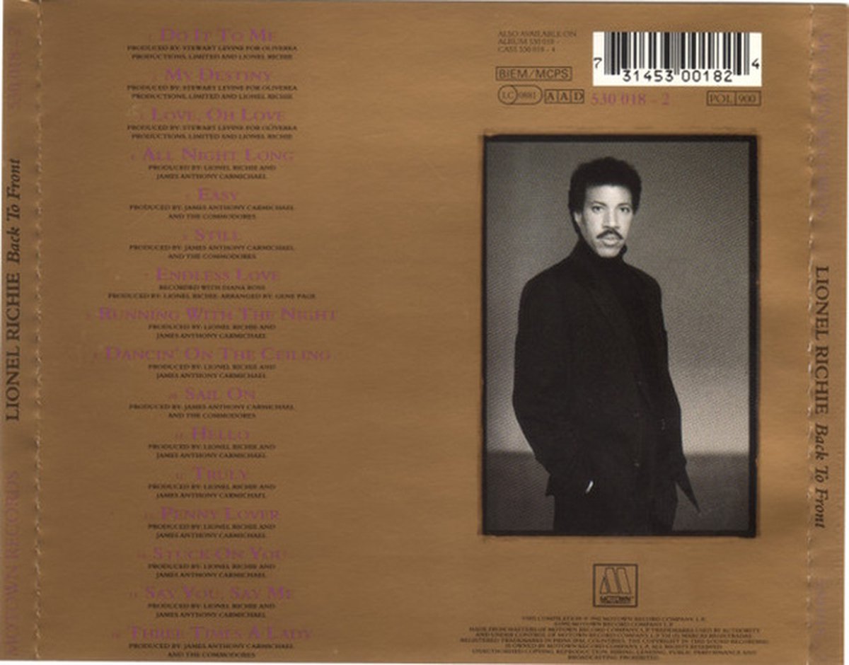 Lionel Richie - Back To Front (CD), Lionel Richie | CD (album) | Muziek ...