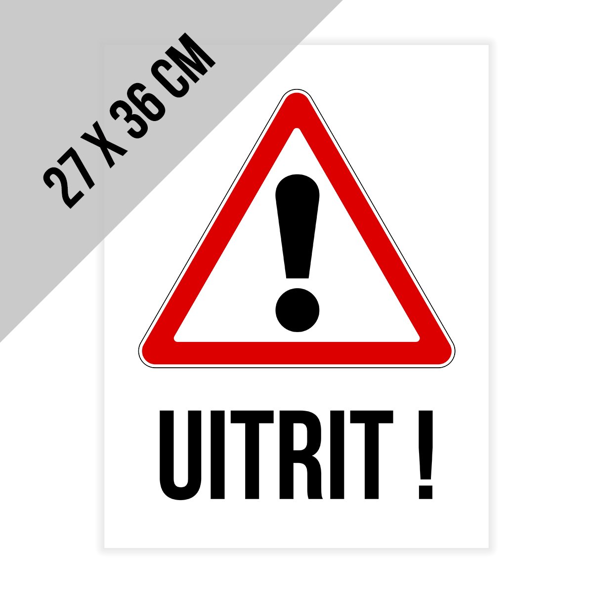 Pictogram/ bord | "Opgelet! Uitrit!" | 27 x 36 cm | Werfverkeer | Zwaar ...