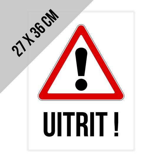 Pictogram/ bord | "Opgelet! Uitrit!" | 27 x 36 cm | Kunststof | Werf ...