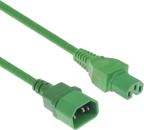 C15 - C14 stroomkabel voor UPS/PDU - 3x 1,00mm (rubber) / groen - 0,50 ...