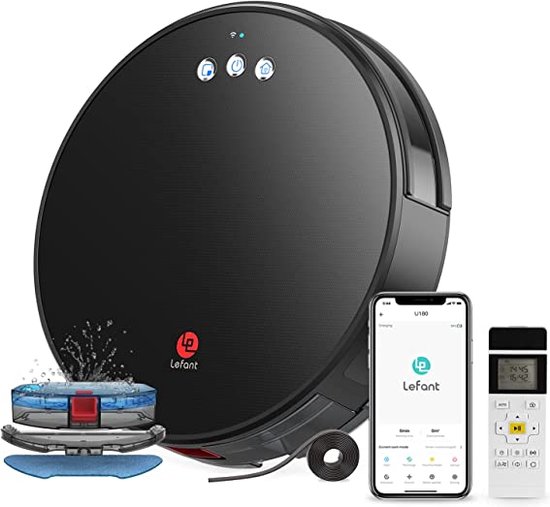 Plugstore - Robotstofzuiger met Dweilfunctie, Lefant 2200Pa WiFi ...
