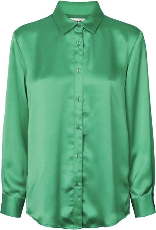 Lollys Laundry Kayla - Blouse - Groen - Satijn - L | bol.com