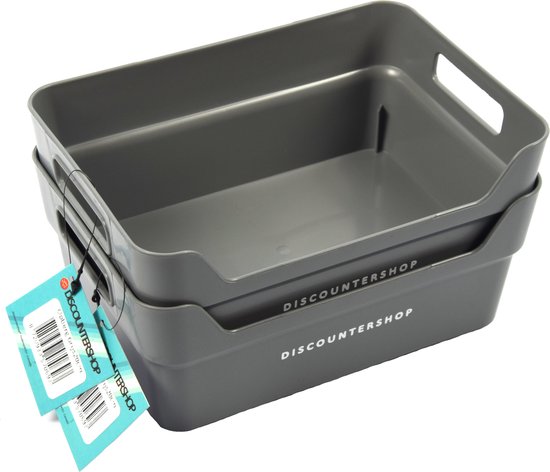 14 Stuks Mini Grijze opbergmand met handvatten | Opbergbox kopen ...