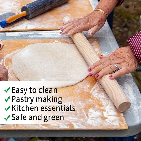 Deegroller hout – houten deegroller - rolhout | bol