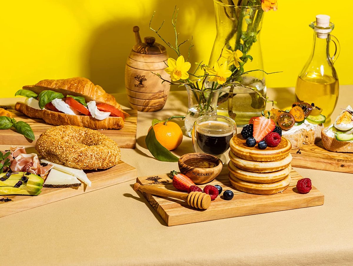 4 x duurzame ontbijtplanken, 23 x 13 cm, gemaakt van hoogwaardig ...