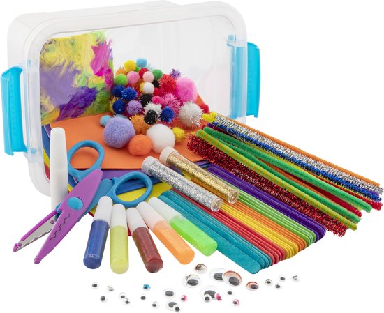Grafix Craft Box - Meer dan 180 Stuks Knutselmateriaal voor Urenlang ...