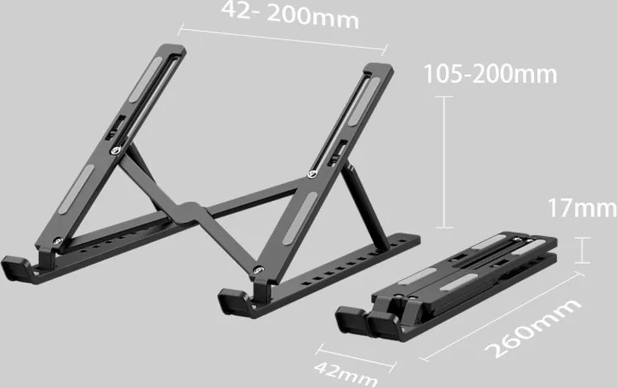 Laptop Standaard Verstelbaar - Ergonomisch - Zwart - Laptopstandaard ...