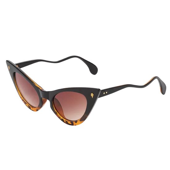 Duzara - Model DILA - Hippe zonnebril met bruine frame en bruine glazen ...