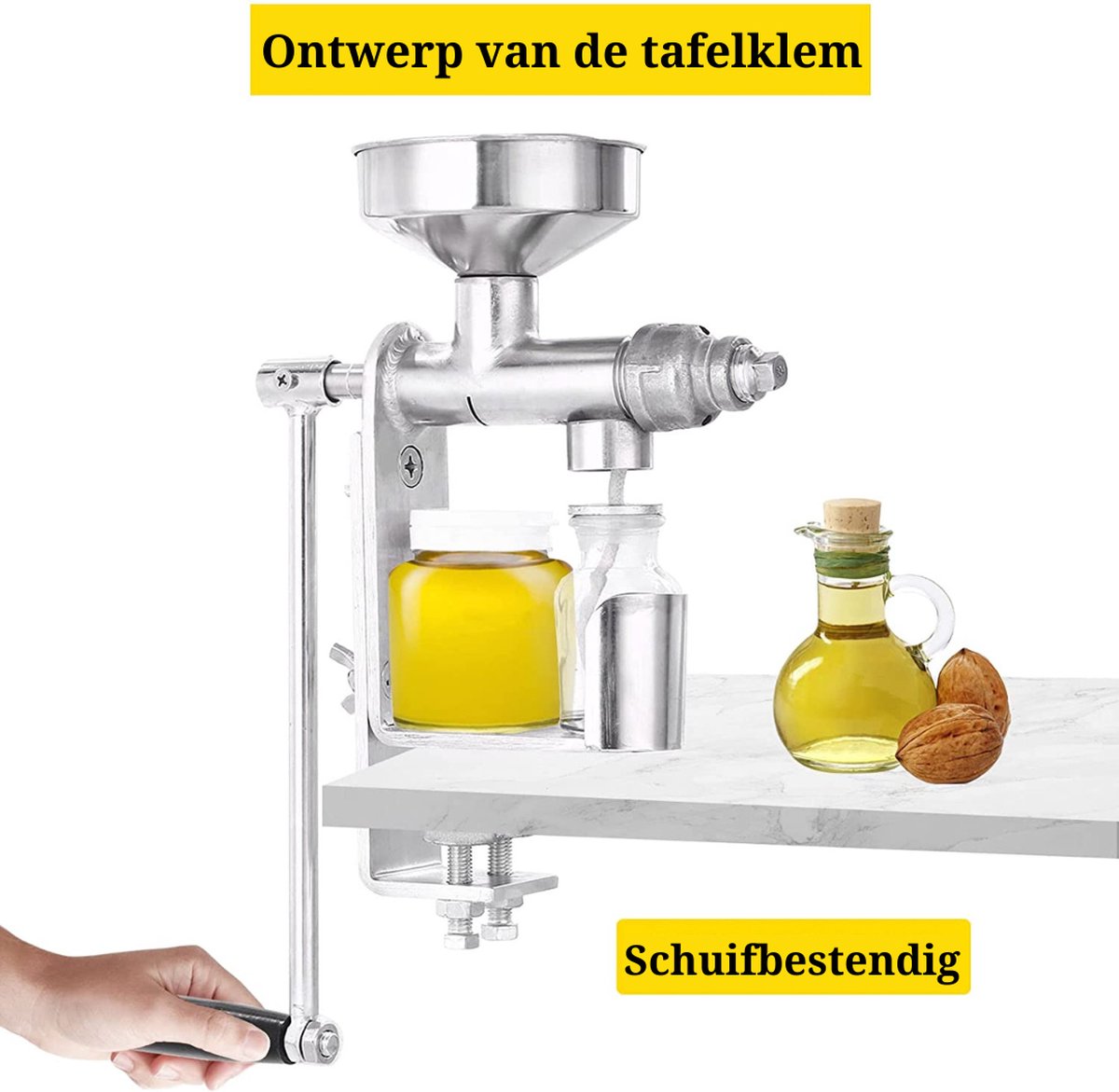 Notenolie Pers - Handmatige Olie Persmachine - Rvs - Olie Extractor ...