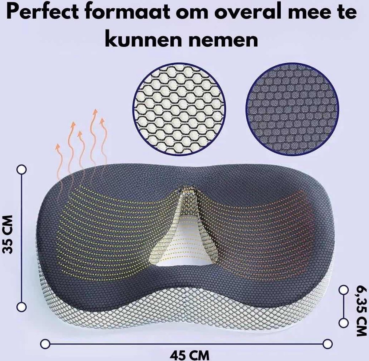Zitkussen Orthopedisch & Ergonomisch voor Auto en Bureaustoel ...