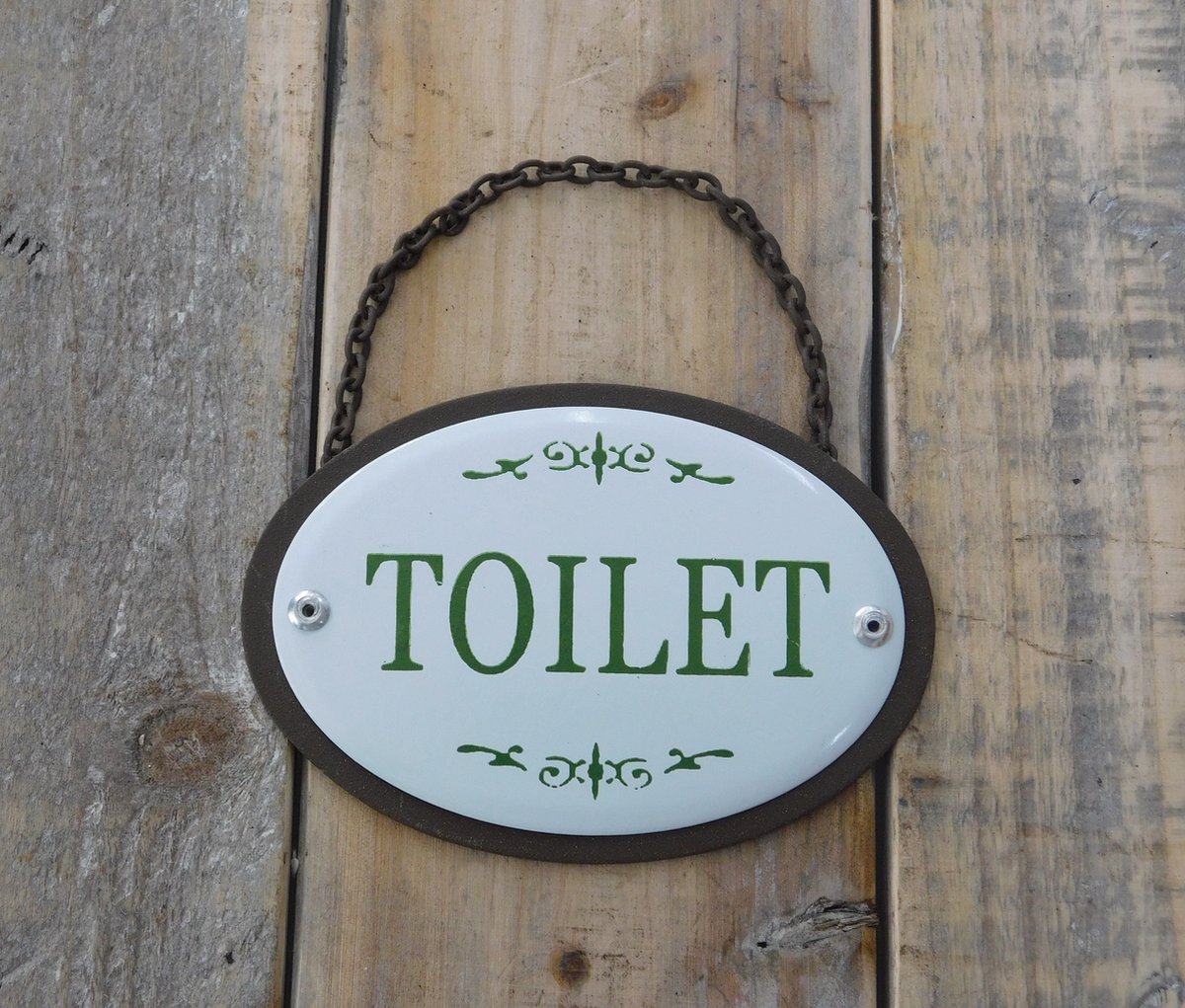 WC bordje - deurbord - WC - toiletbord - Toilet - metaal en emaille ...