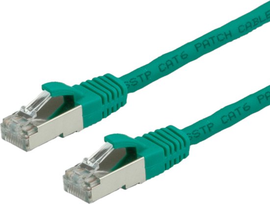 VALUE Patchkabel Cat.6 (Class E) S/FTP (PiMF), LS0H, groen, 0,5 m | bol