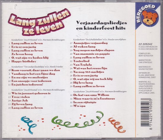 Lang zullen ze leven - Verjaardagsliedjes en kinderfeesthits ...