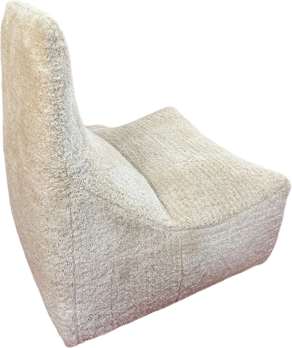 Mycha Ibiza-stoel-Poef-teddy-kruk-ecru-home-interieur - fauteuil | bol.com