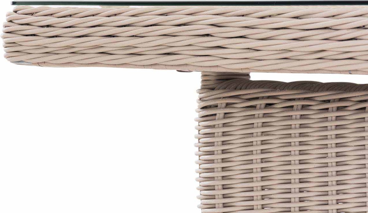 Tuintafel deluxe - Glastafel rotan wicker - Tuinmeubelen - Eettafel ...